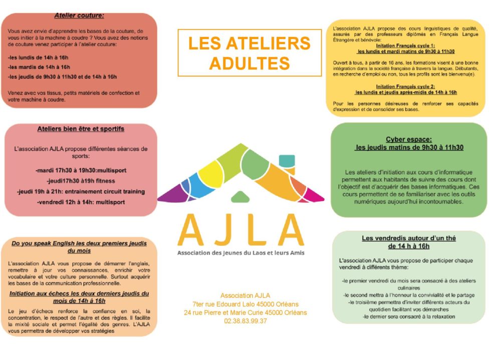 Planning des ateliers adultes 2022 2023 | AJLA